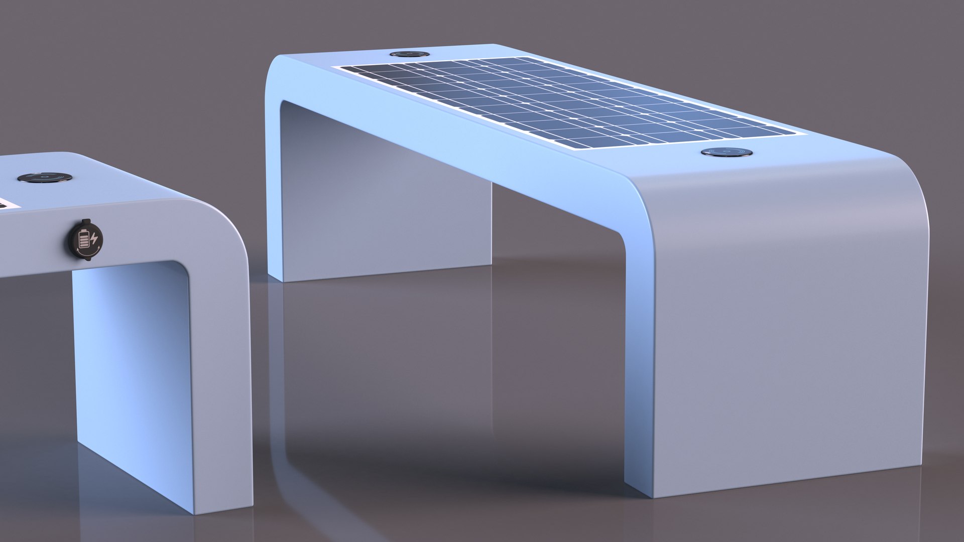 3D Model Street Solar Bench Blue - TurboSquid 1999890