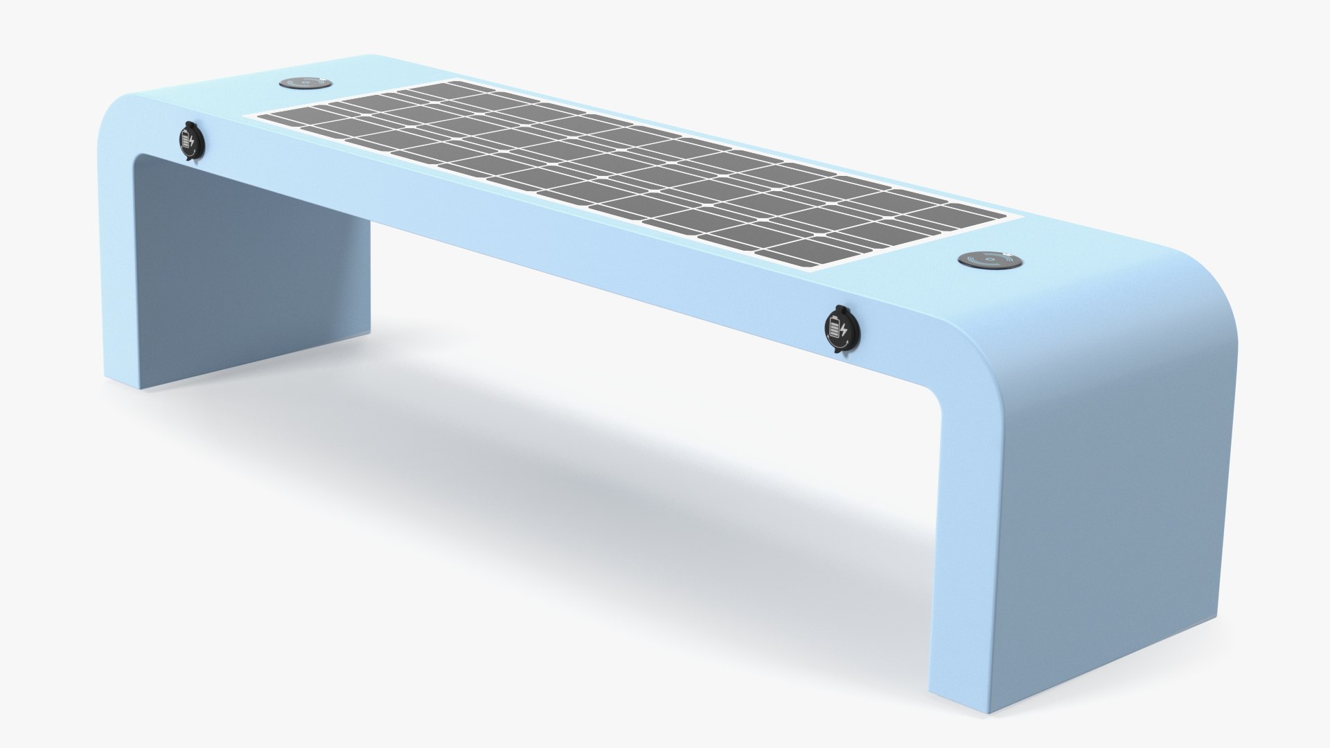 3D model Street Solar Bench Blue - TurboSquid 1999890