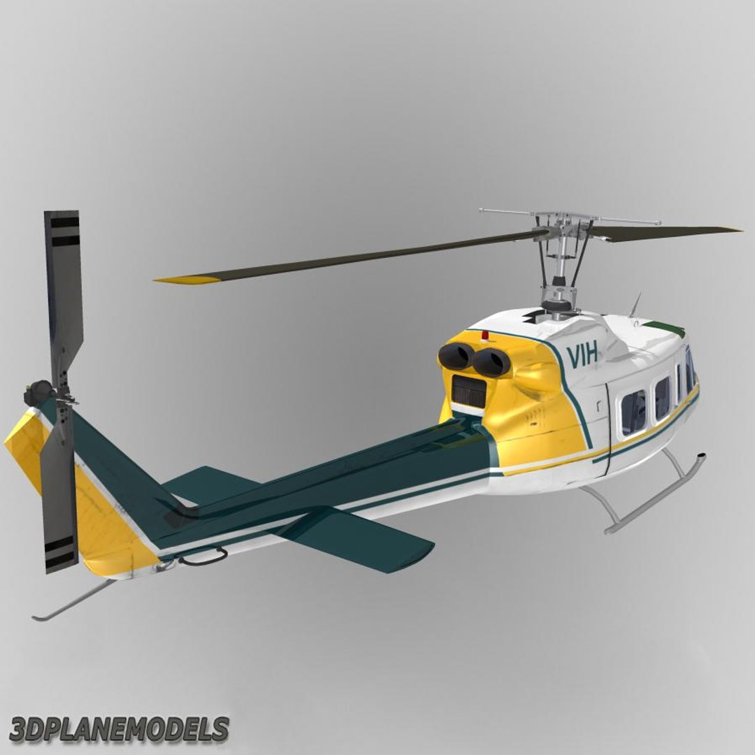 Bell 212 Huey Helicopter 3d Model
