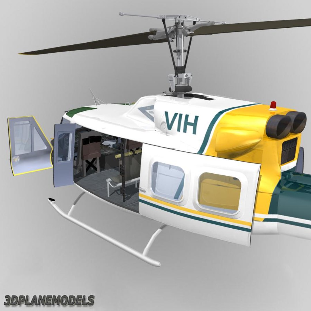 Bell 212 Huey Helicopter 3d Model