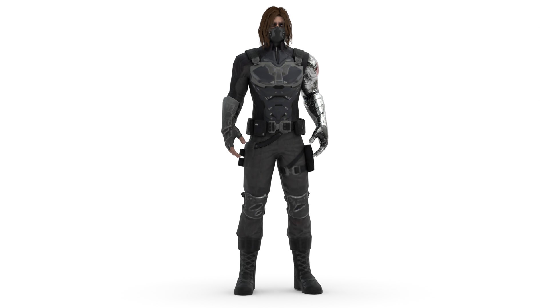 3D Winter Soldier 3D Model Rigged PBR Textured Game Ready Model ...
