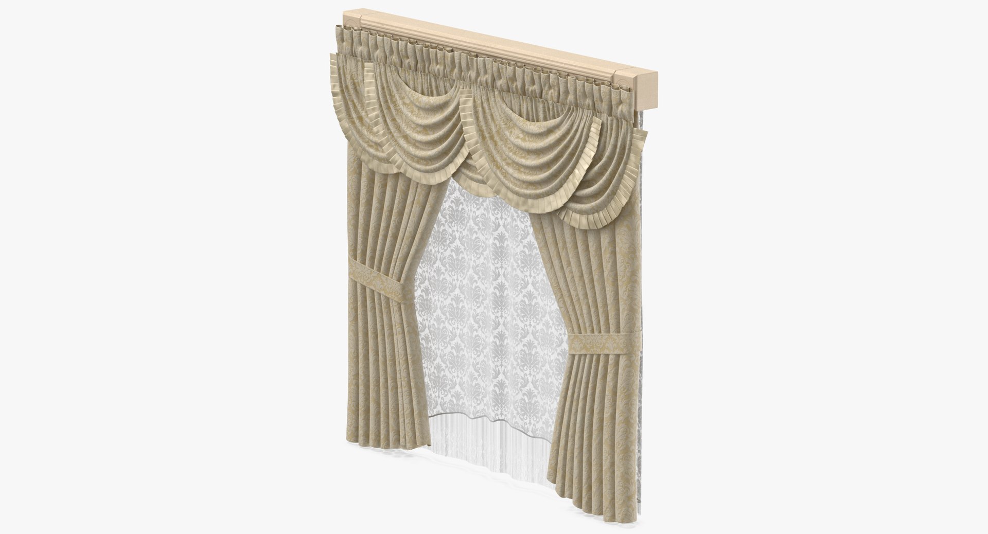 Classical Blinds Curtains 3D Model - TurboSquid 1331070