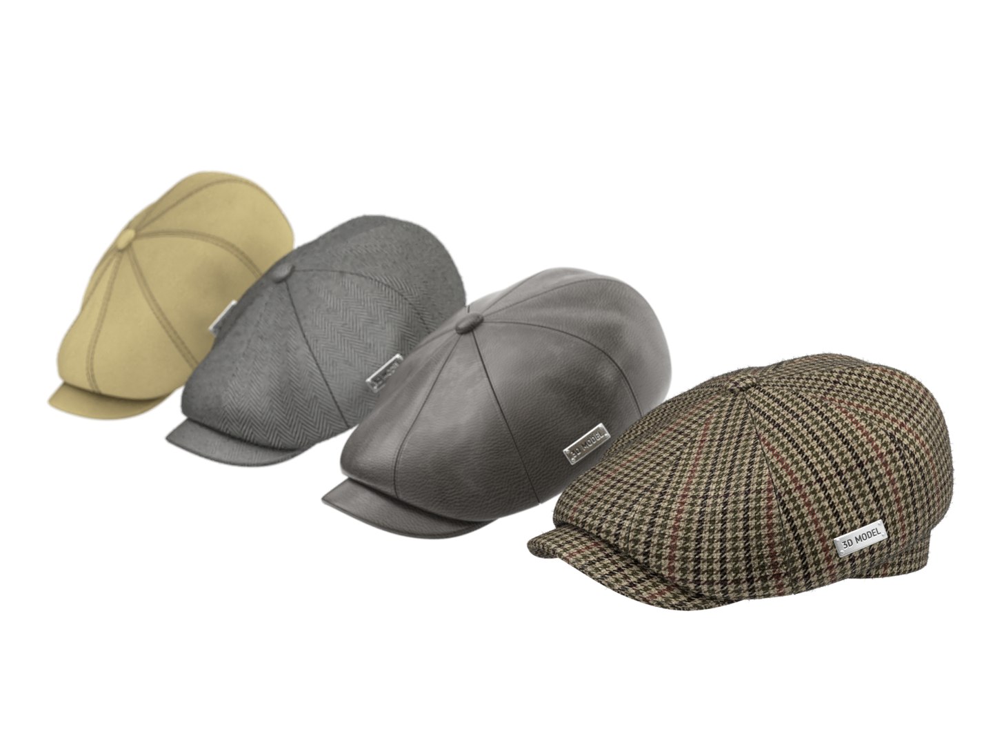 3D Newsboy Cap Model - TurboSquid 2295875