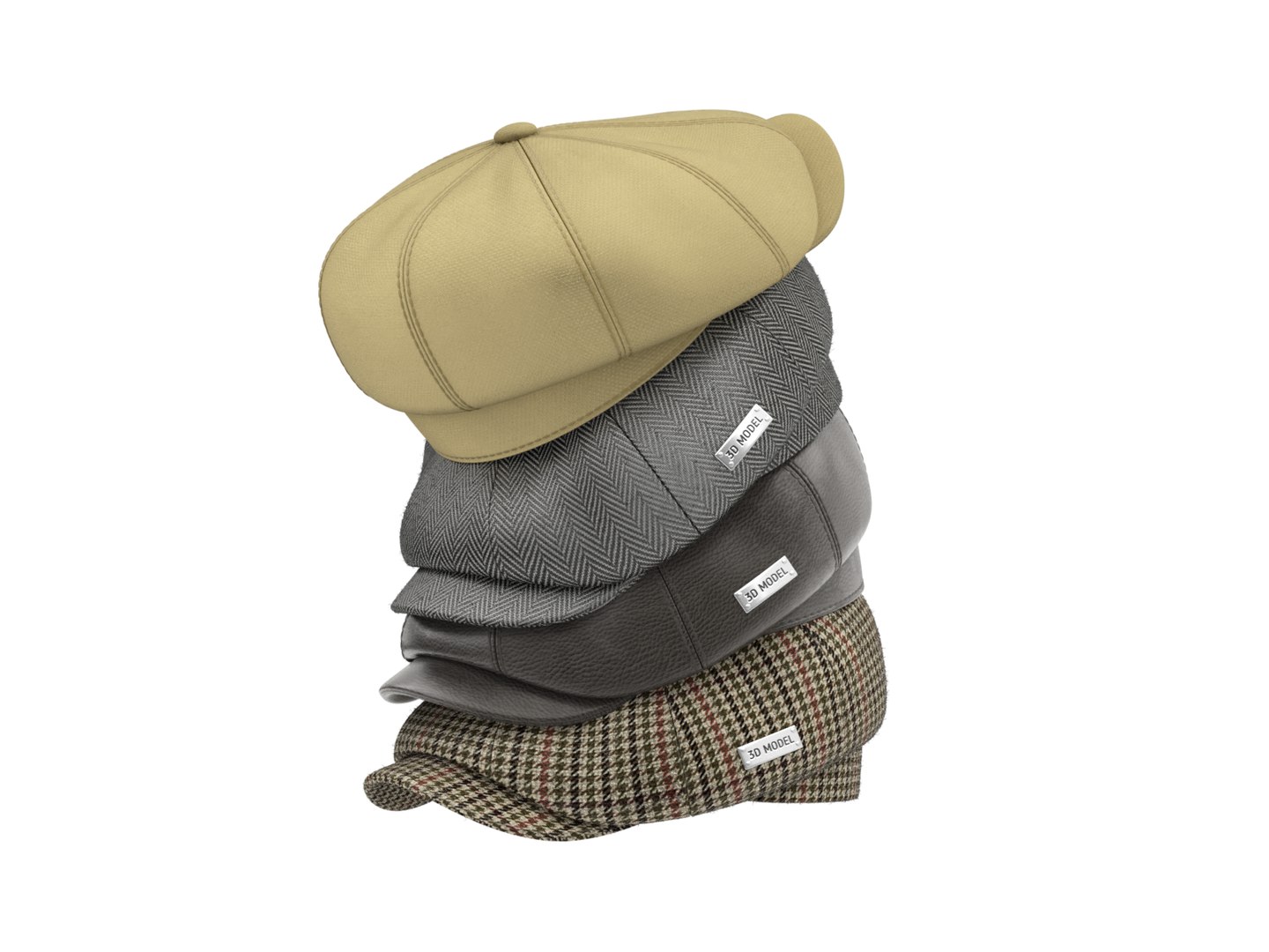3D Newsboy Cap Model - TurboSquid 2295875