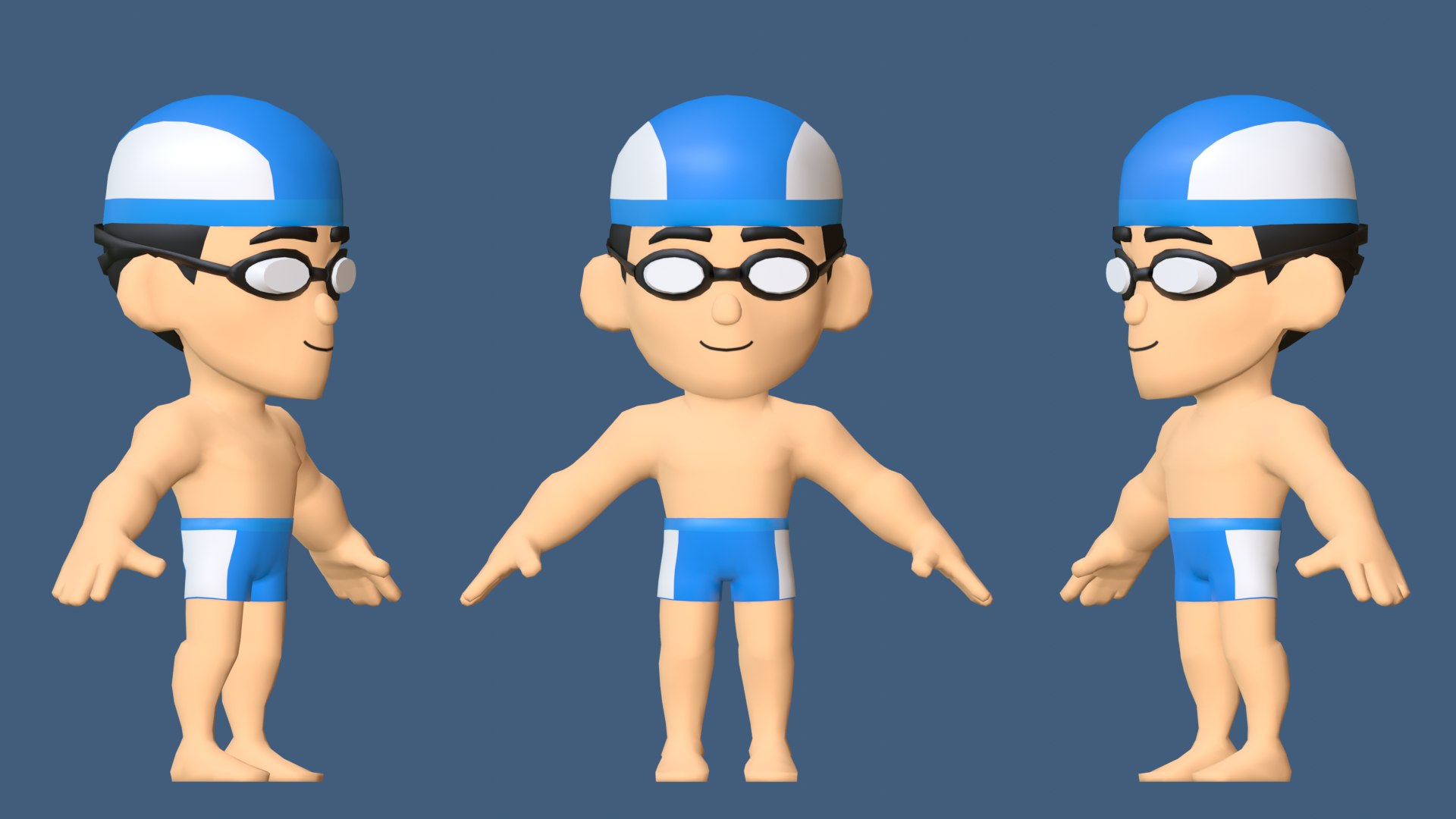 3D Swimmer Low Poly - TurboSquid 1836534