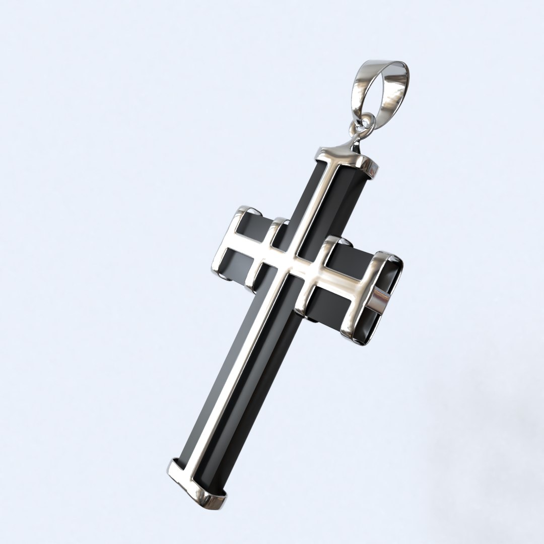 3D cross silver black - TurboSquid 1467921
