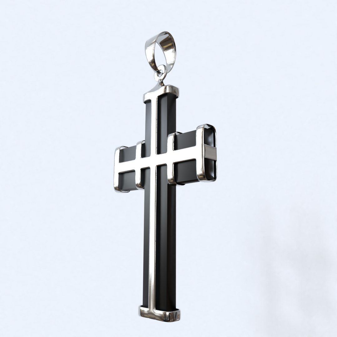 3D cross silver black - TurboSquid 1467921