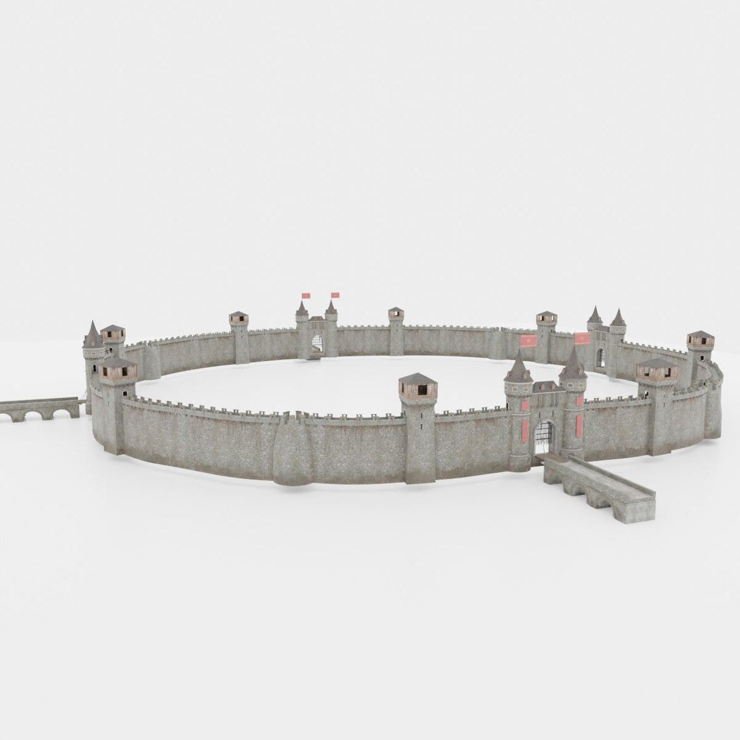 3D Castle Wall Model - TurboSquid 2082574