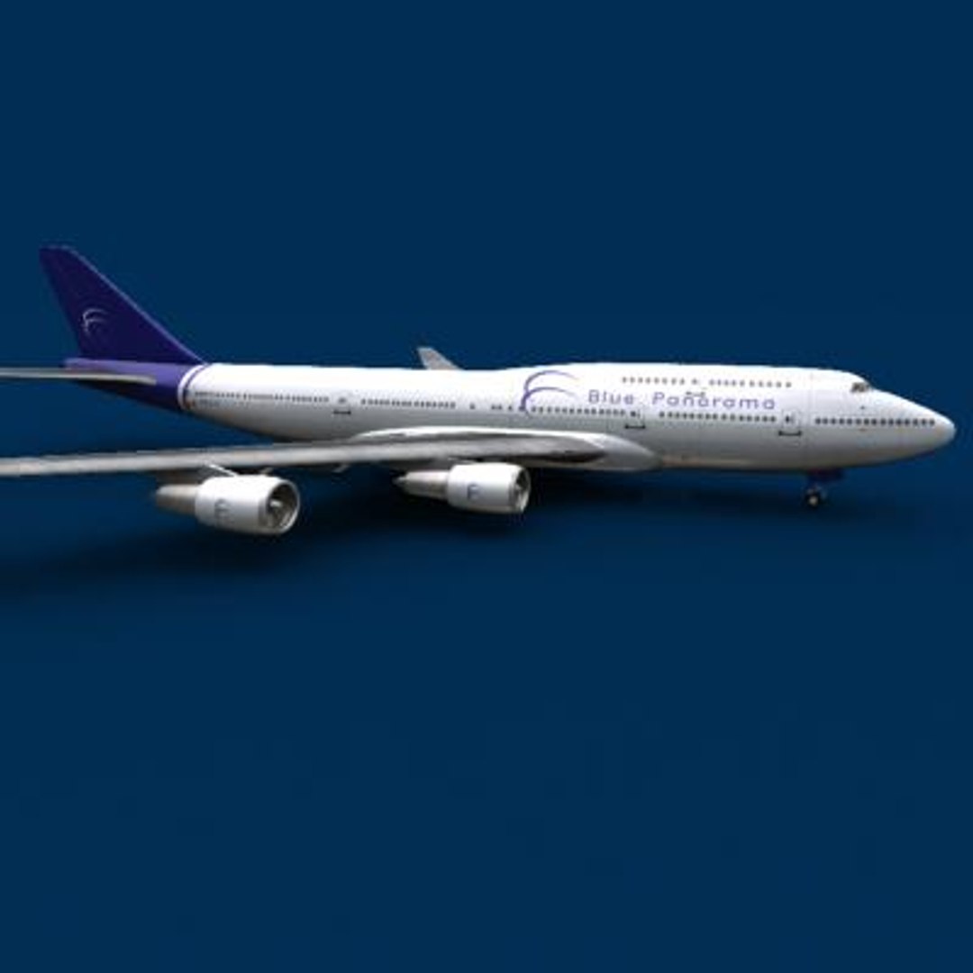 747-400 Blue Panorama 3d Lwo