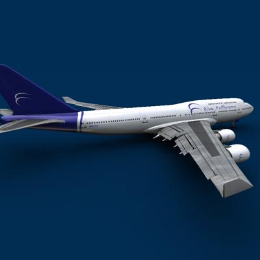 747-400 Blue Panorama 3d Lwo