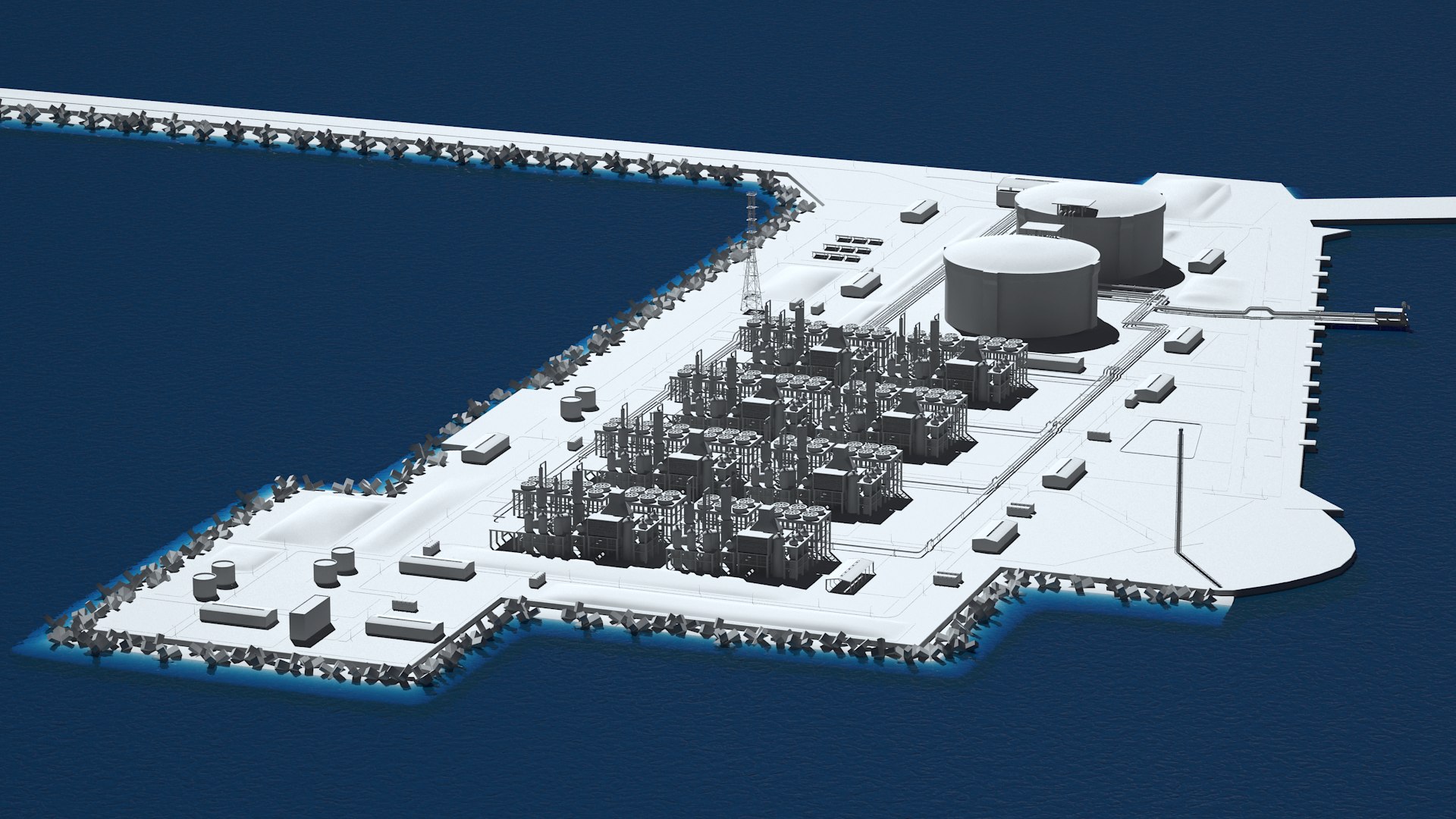 3D Model Lng Terminal Island - TurboSquid 1579510