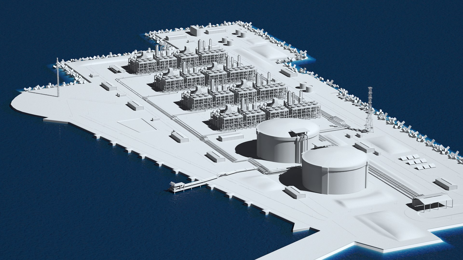 3D Model Lng Terminal Island - TurboSquid 1579510