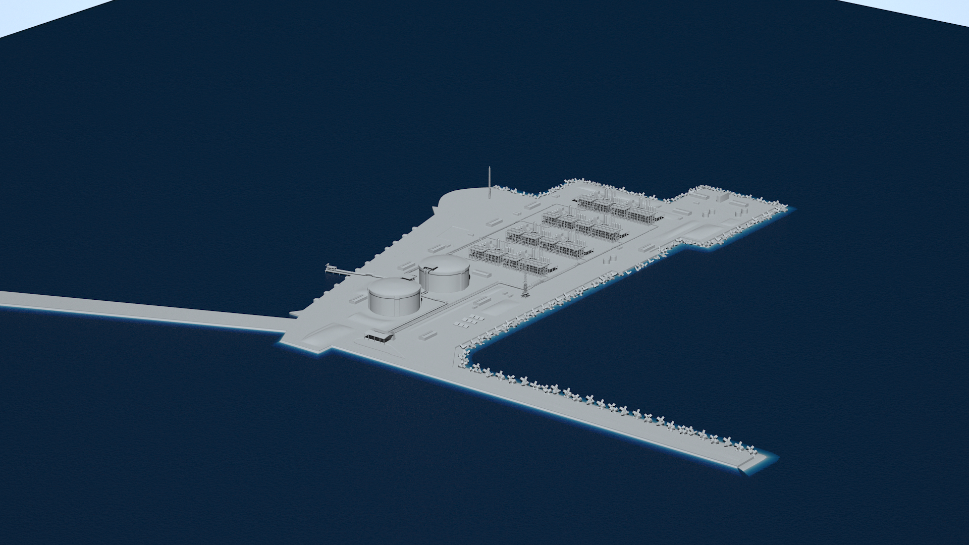 3D Model Lng Terminal Island - TurboSquid 1579510
