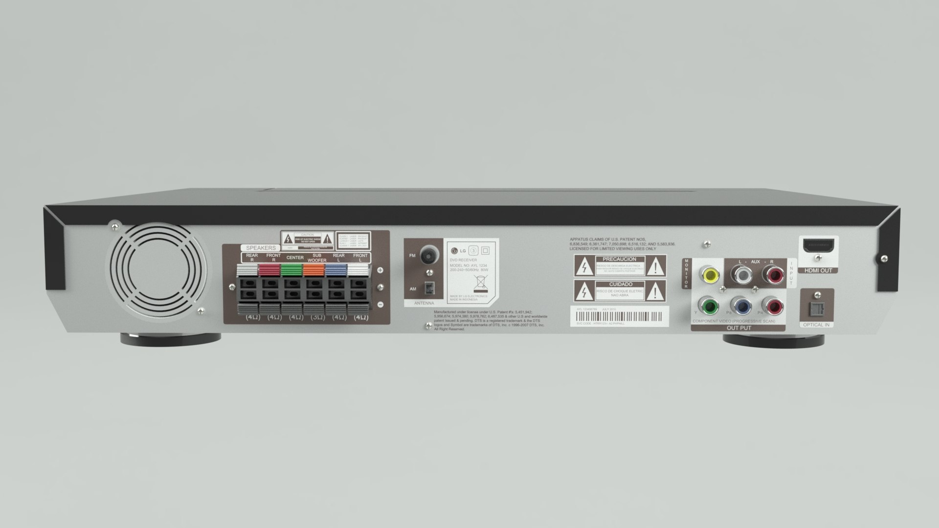 DVD Player With Surround Speakers A1 3D - TurboSquid 2303934