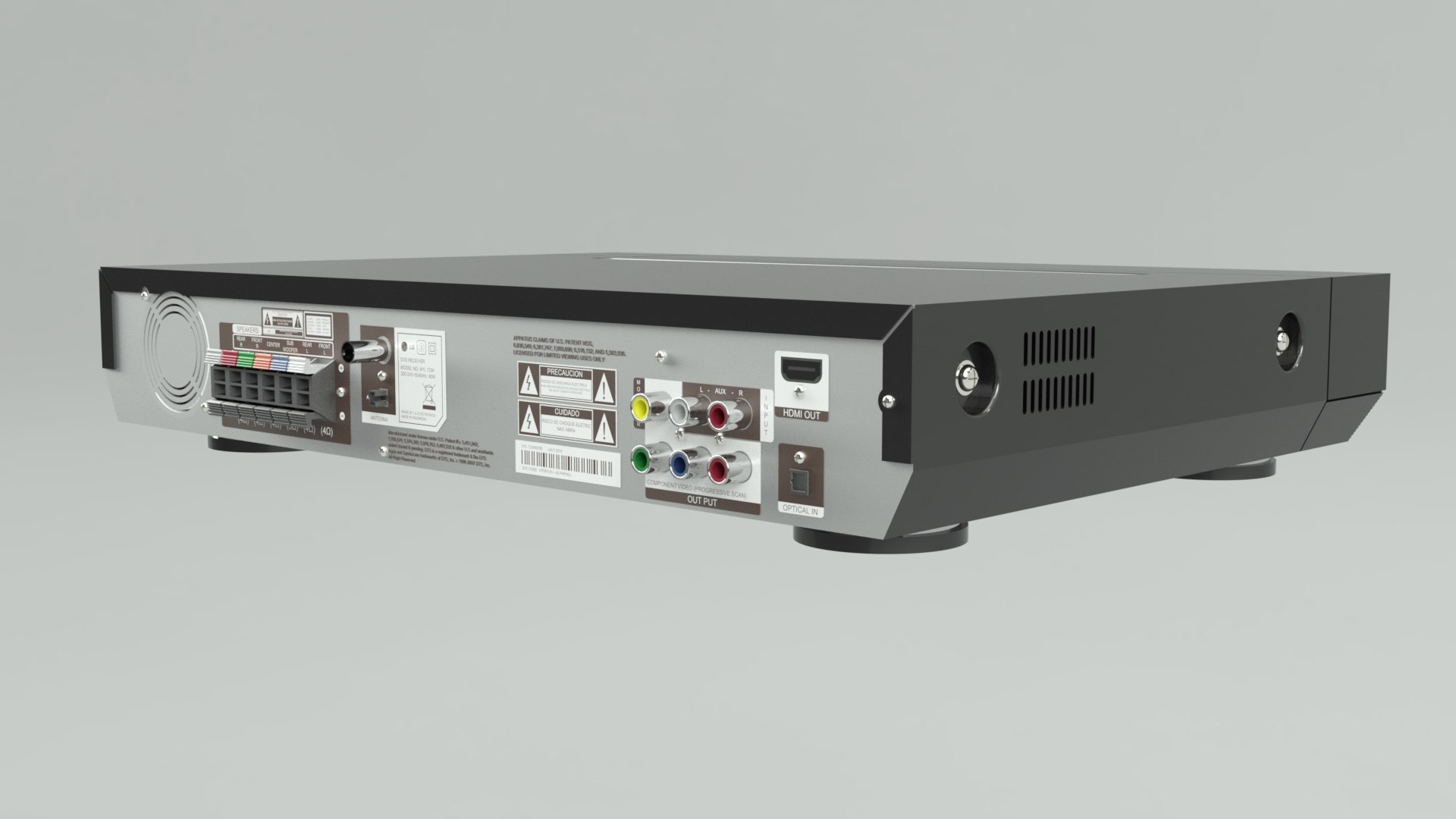 DVD Player With Surround Speakers A1 3D - TurboSquid 2303934