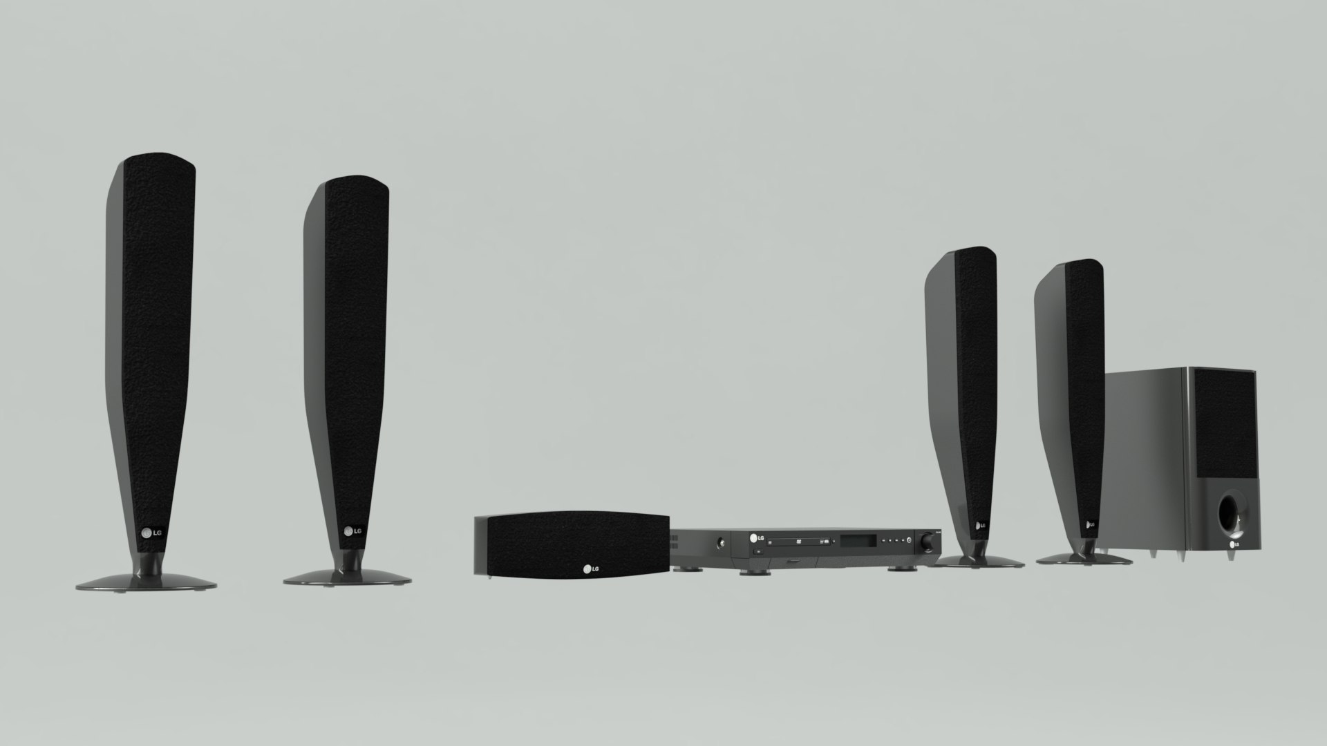 DVD Player With Surround Speakers A1 3D - TurboSquid 2303934