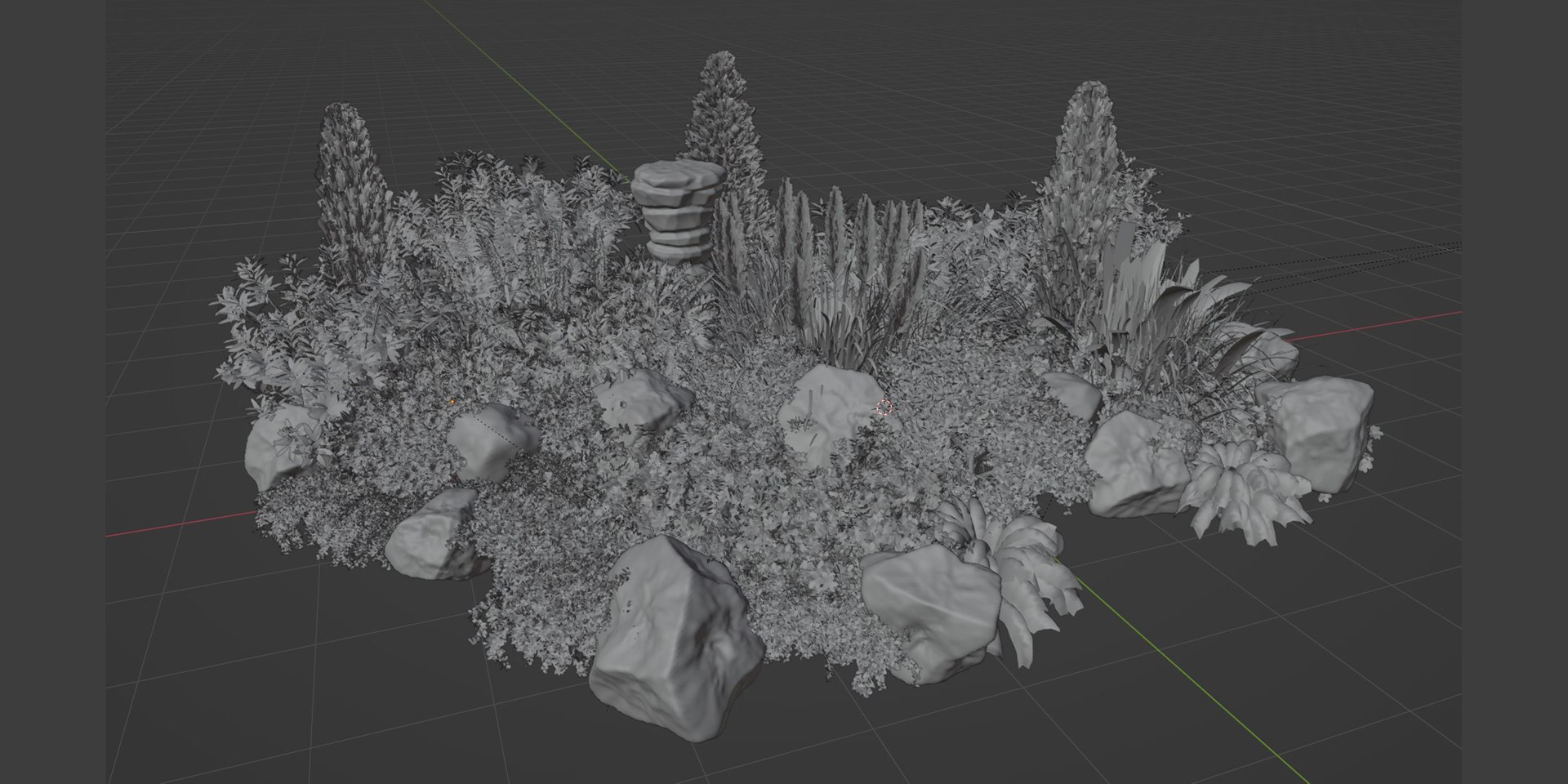 3D Plants Asset Set Garden Collection-Blender 3DModel 3D Model ...
