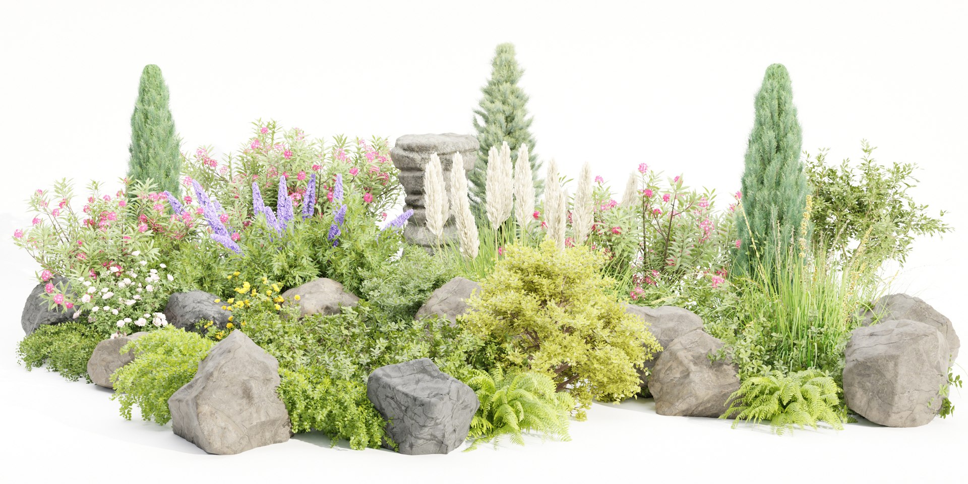 3D Plants Asset Set Garden Collection-Blender 3DModel 3D Model ...