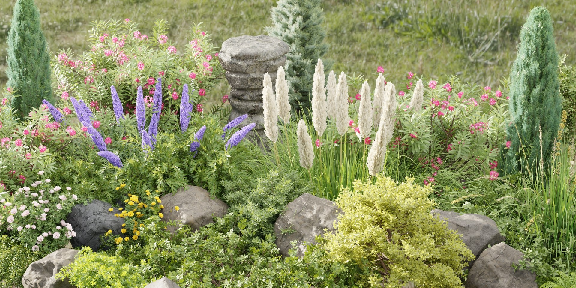 3D Plants Asset Set Garden Collection-Blender 3DModel 3D Model ...