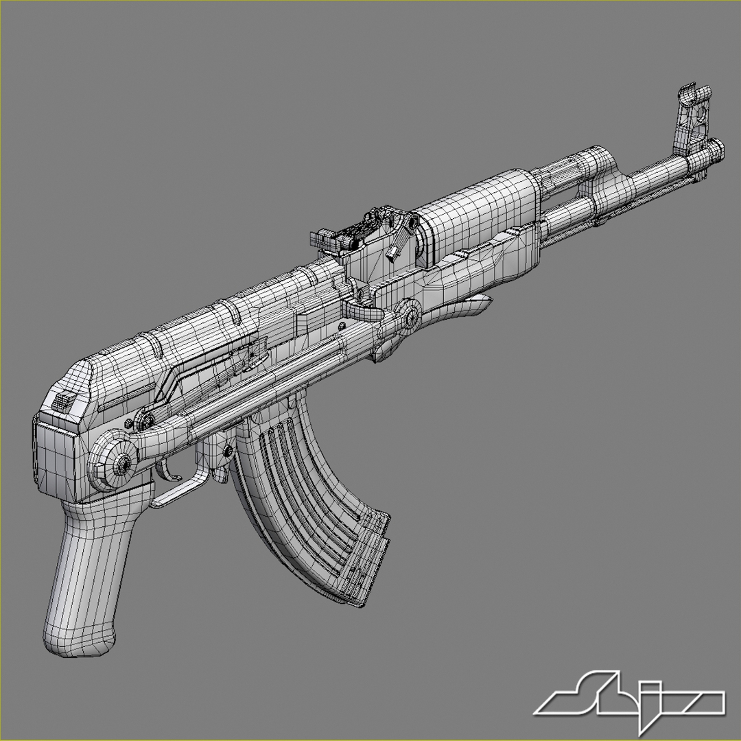 3d kalashnikov rifle ak 2 model