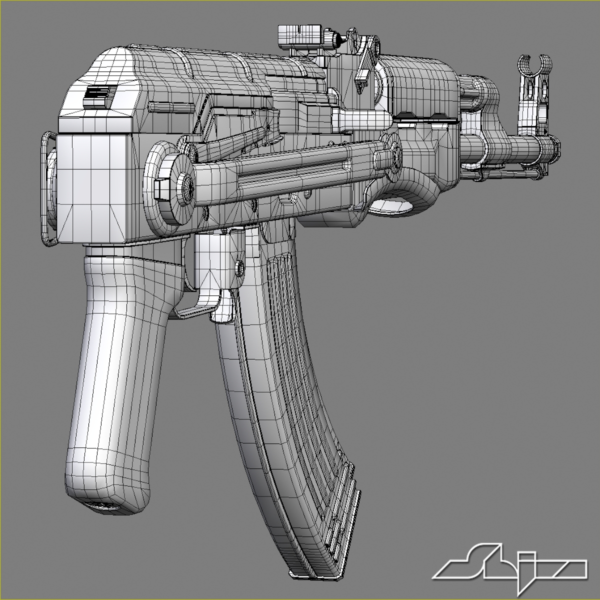 3d kalashnikov rifle ak 2 model