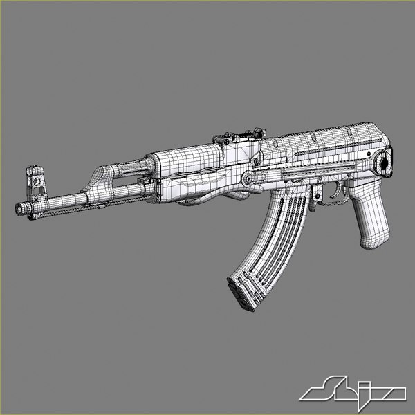 3d kalashnikov rifle ak 2 model