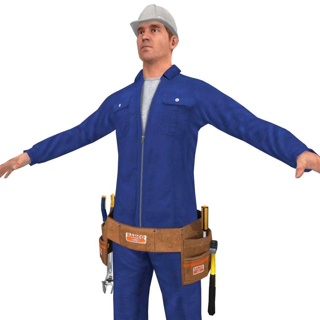 3d Model Of Worker Man