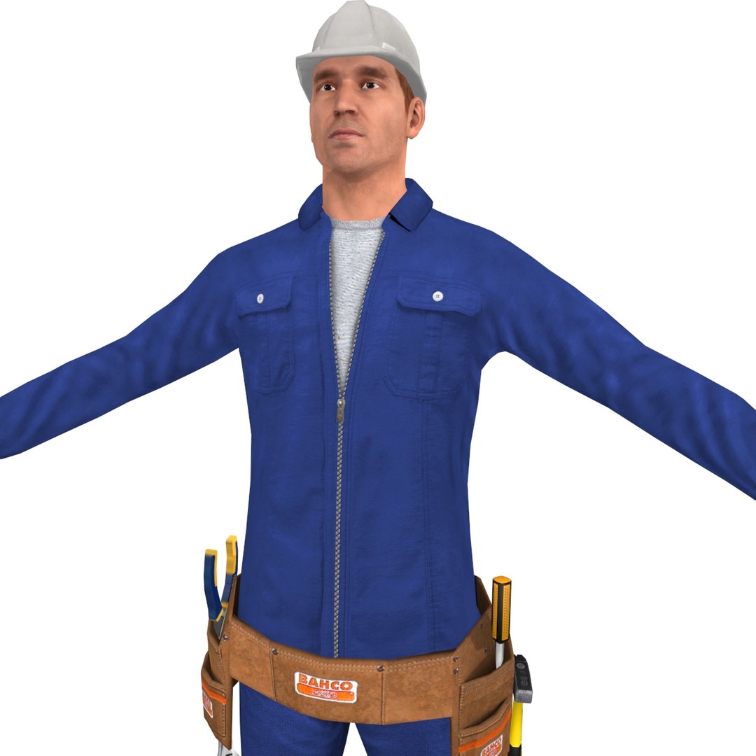 3d Model Of Worker Man