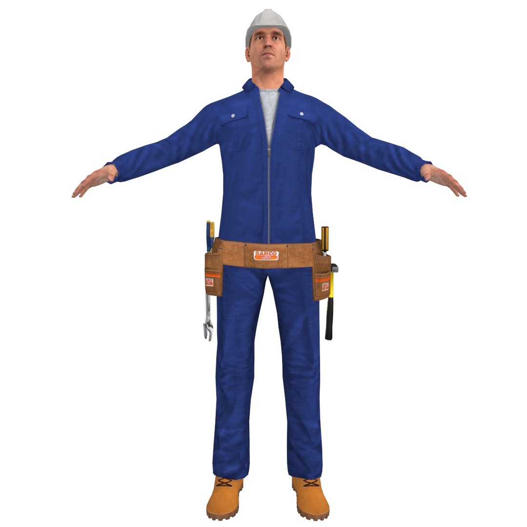 3d Model Of Worker Man