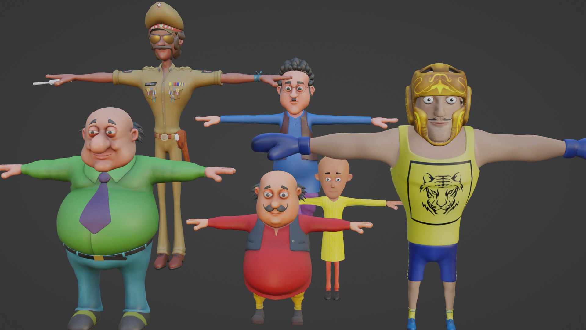 Motu And Family Low Poly Model - TurboSquid 2284405