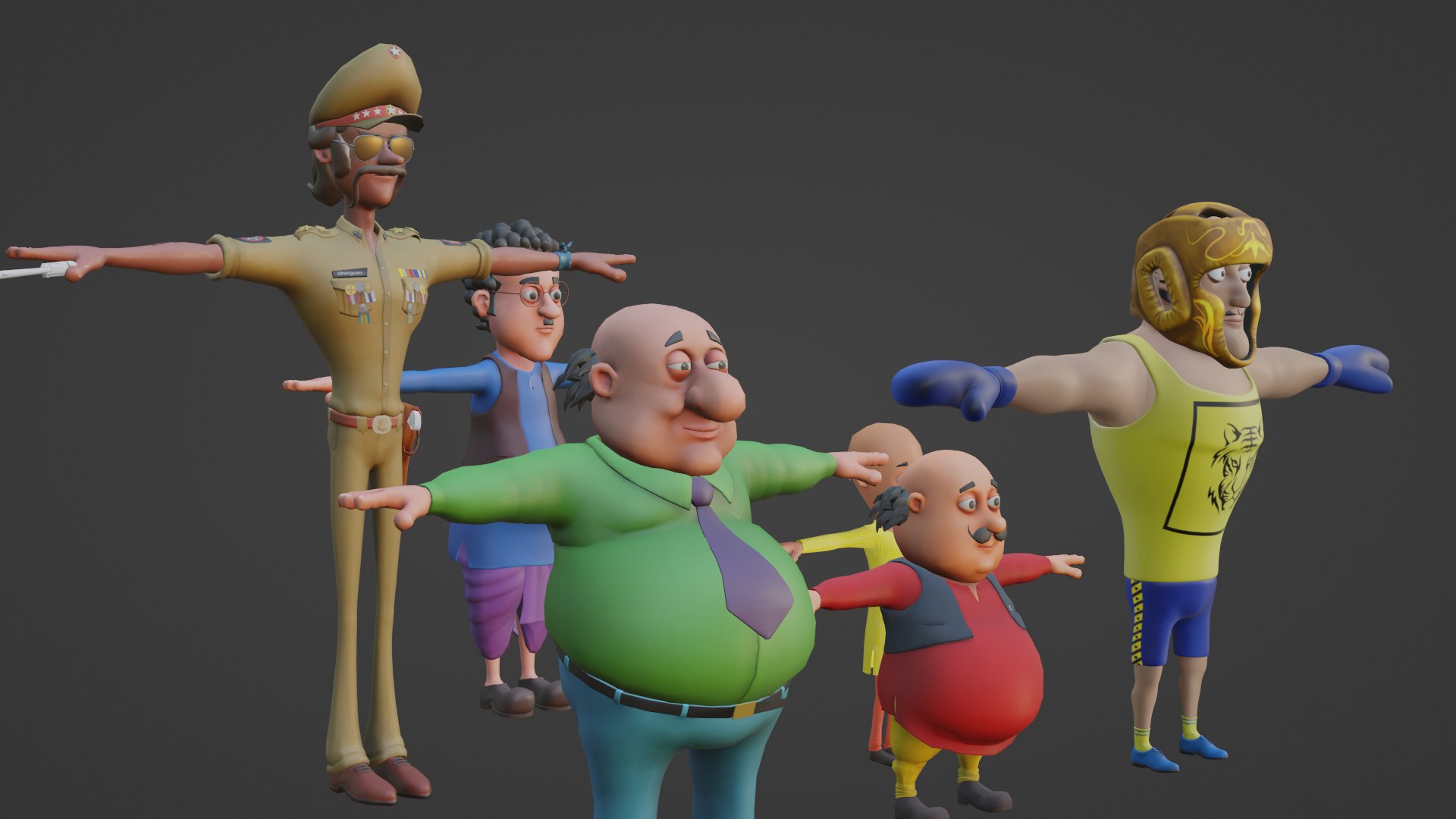Motu And Family Low Poly Model - TurboSquid 2284405