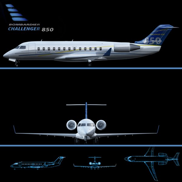 bombardier challenger 850 3d 3ds
