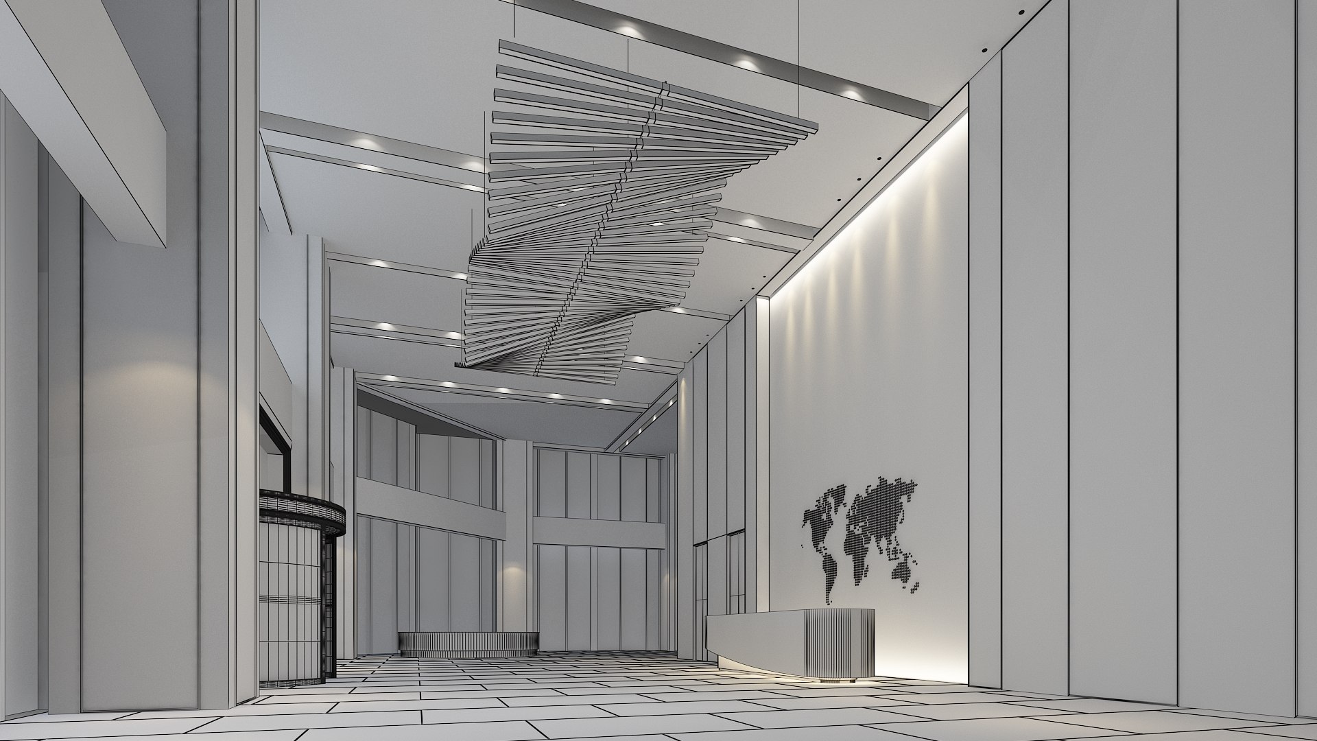 3D Office Lobby 03 Model - TurboSquid 2110205