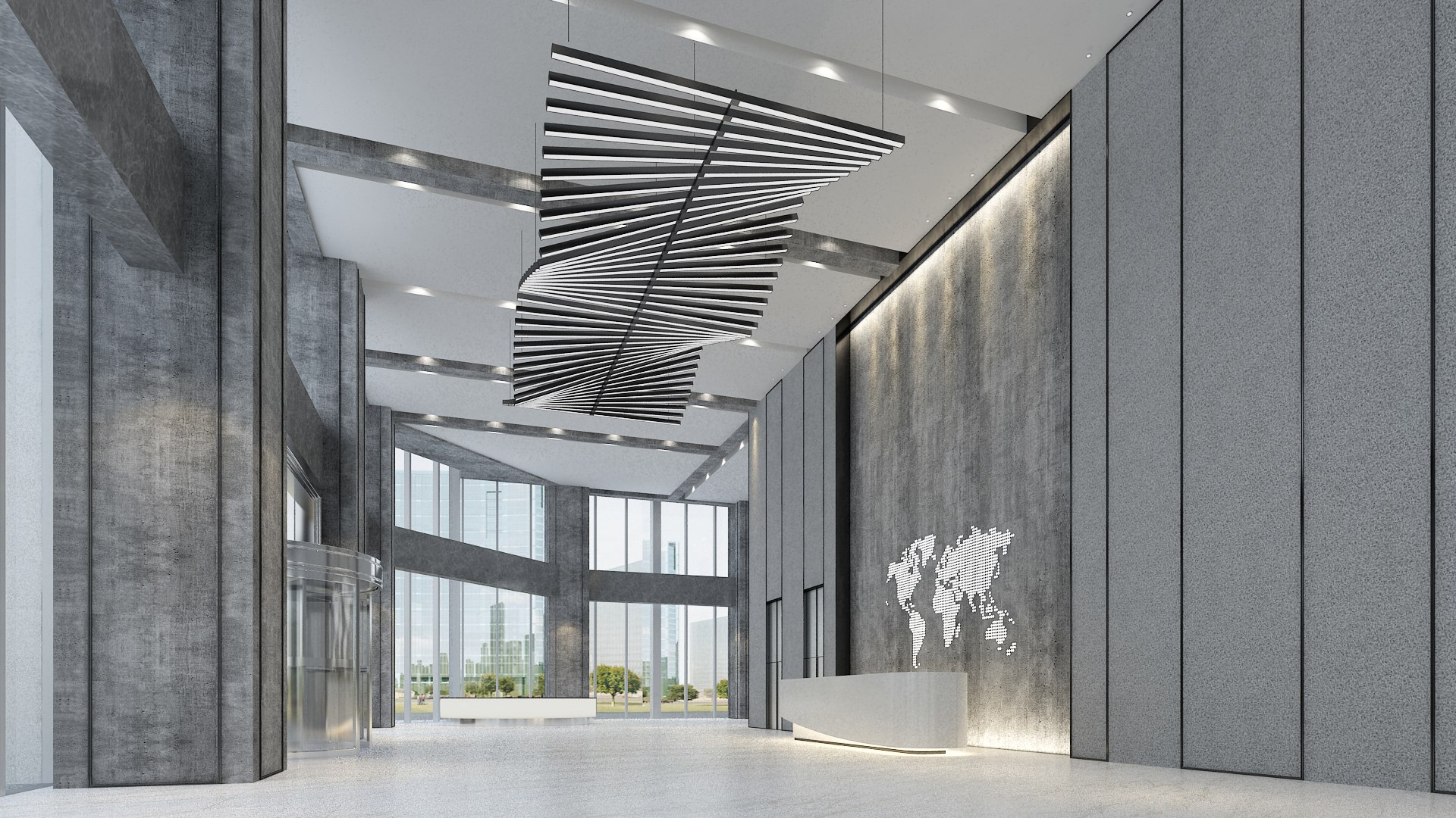 3D Office Lobby 03 Model - TurboSquid 2110205