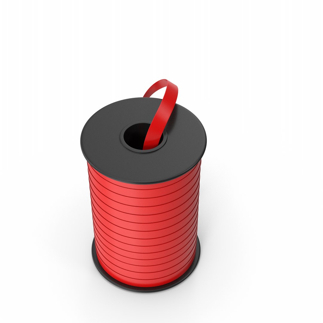 Red Curled Ribbon 3D - TurboSquid 2028064