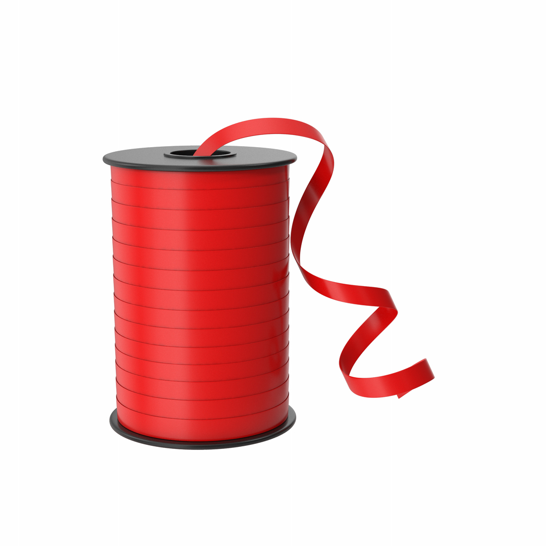 Red Curled Ribbon 3D - TurboSquid 2028064