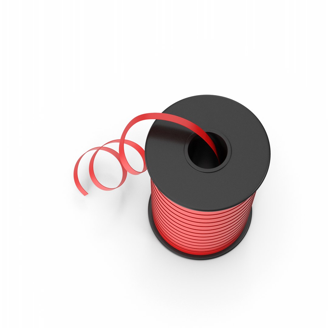 Red Curled Ribbon 3D - TurboSquid 2028064