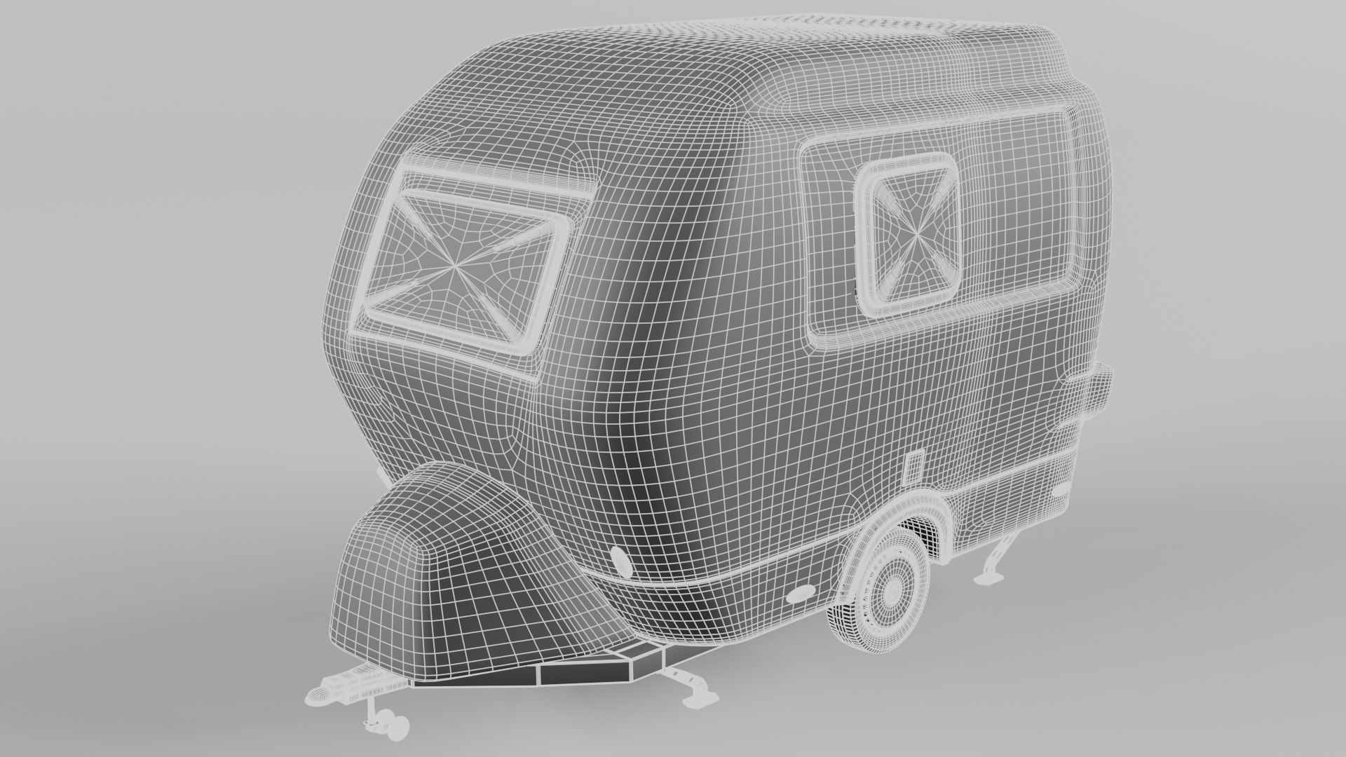 3D 2024 Capsule Caravans Mini Micro Camper Trailer Burnt Orange Model ...