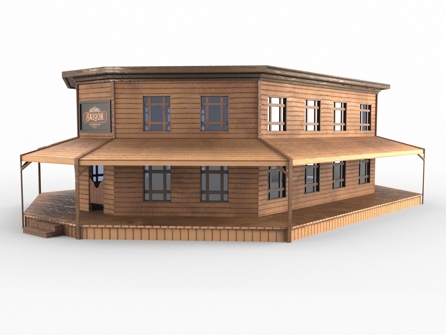 3D western saloon model - TurboSquid 1592427