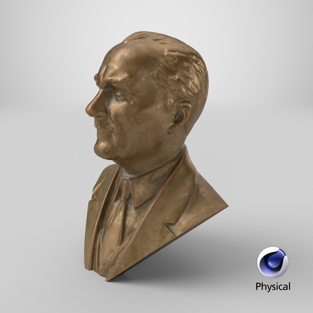 3D Model Bust Ataturk Gold - PBR - TurboSquid 2153093