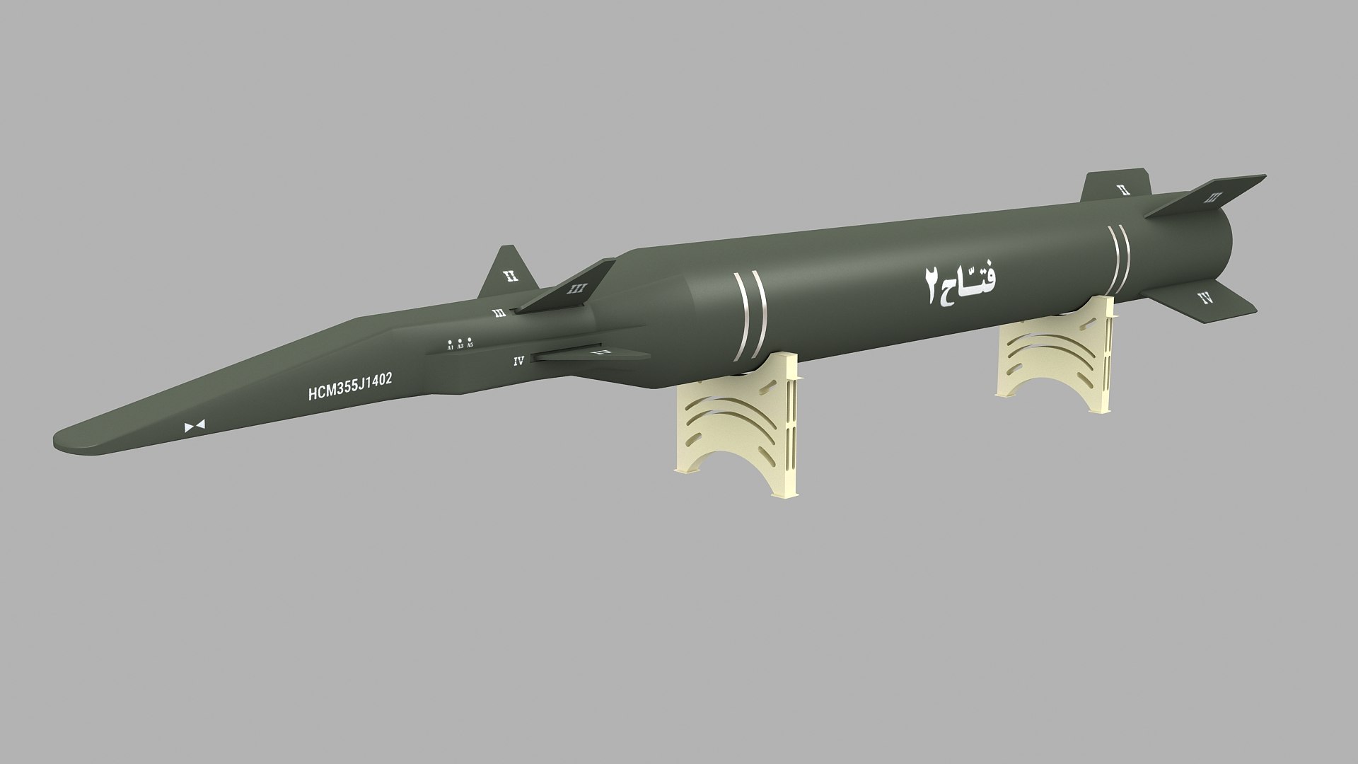 Iran Fattah-02 Hypersonic Missile 3D - TurboSquid 2325059
