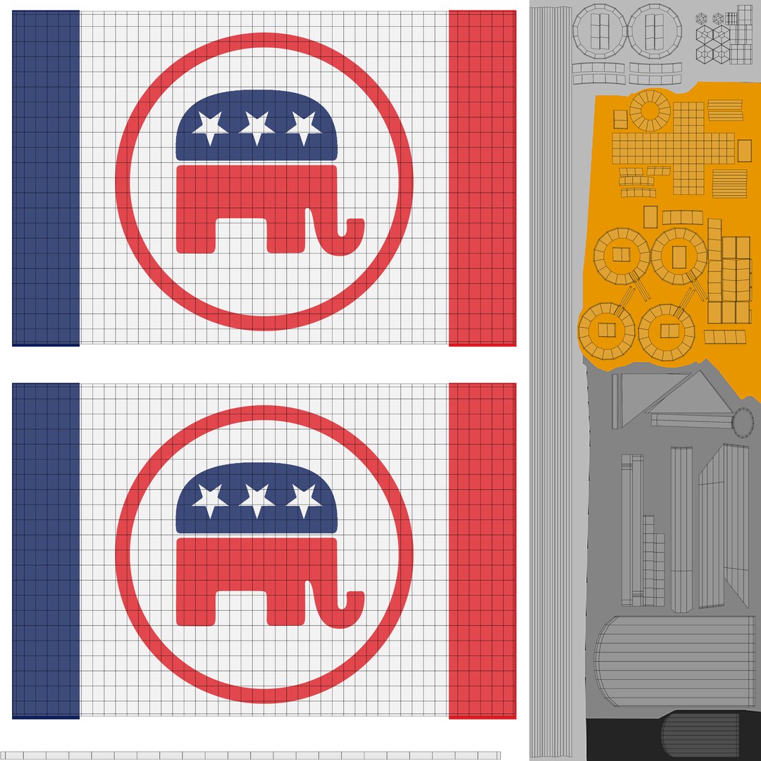 Republican Party GOP Flags Model - TurboSquid 2210565