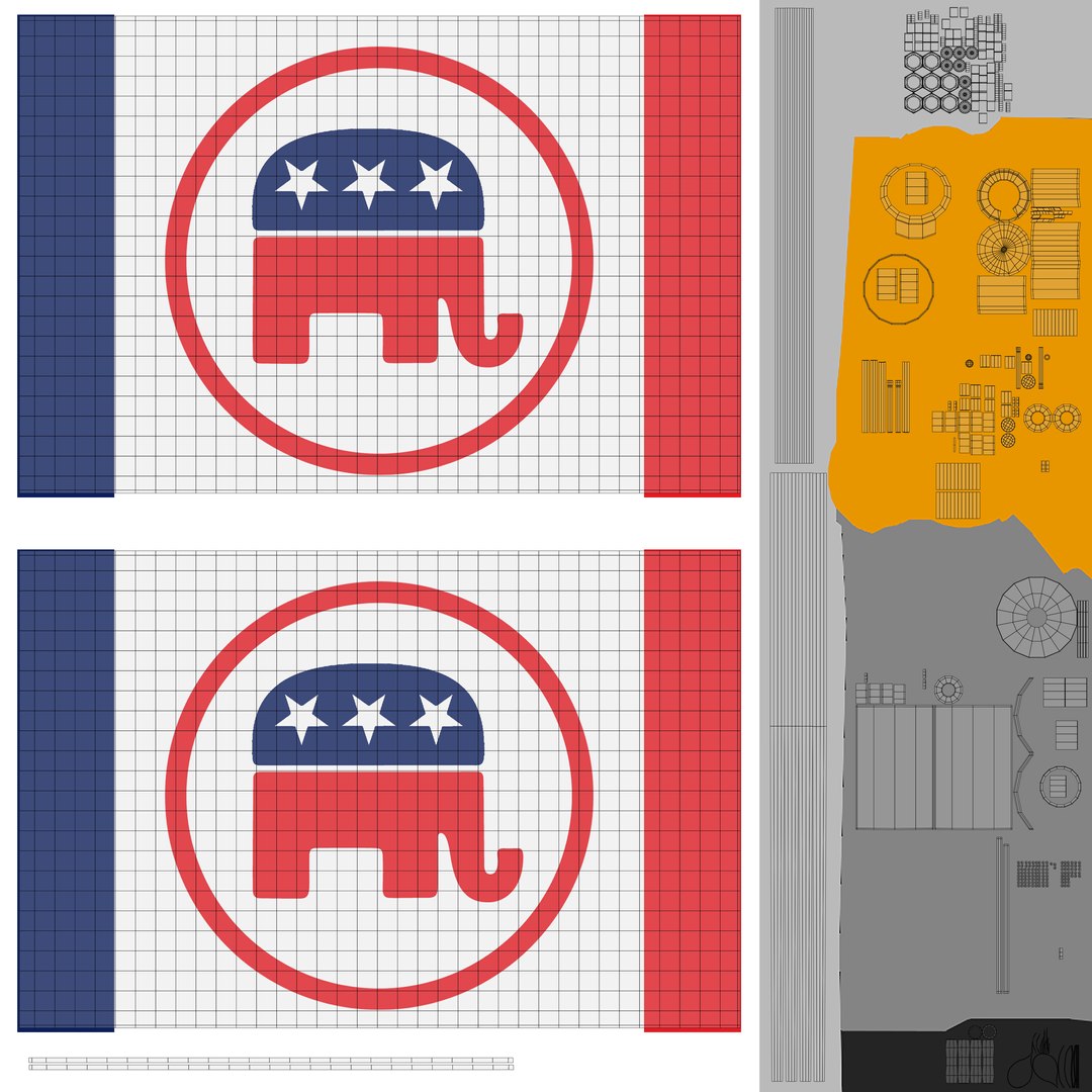 Republican Party GOP Flags Model - TurboSquid 2210565