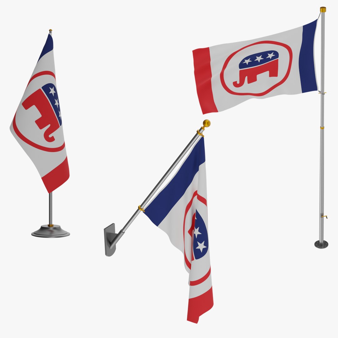 Republican Party GOP Flags Model - TurboSquid 2210565