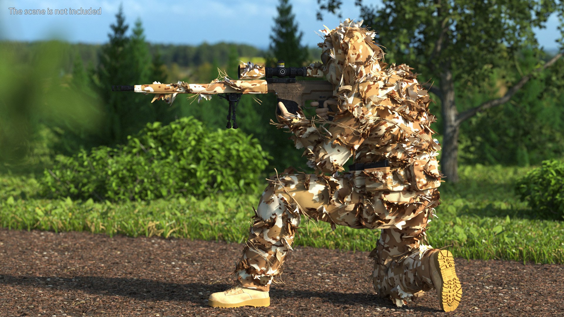 Sniper with Barrett 98 Bravo Rigged for Maya 3D model - TurboSquid 2003504