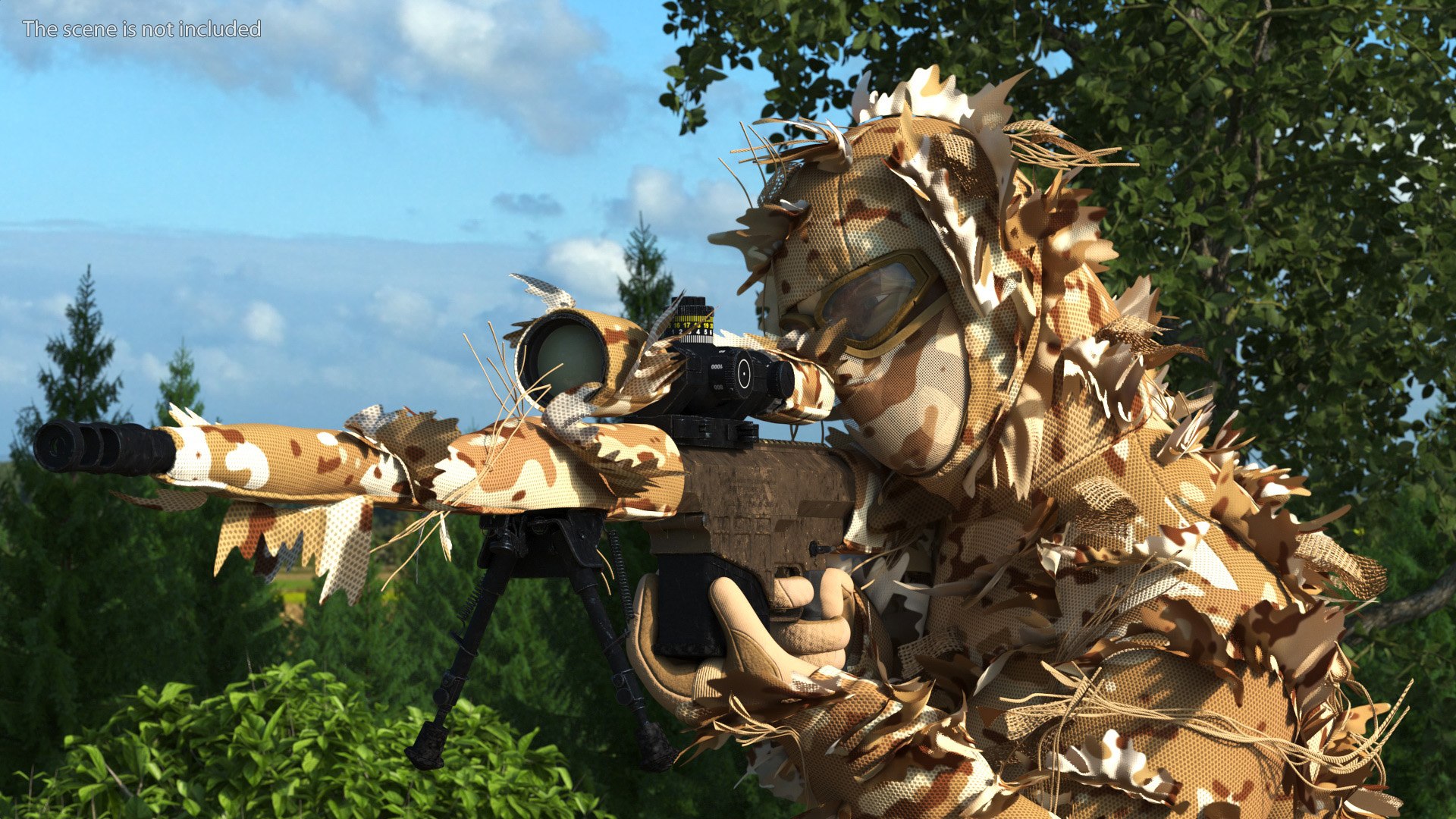 Sniper with Barrett 98 Bravo Rigged for Maya 3D model - TurboSquid 2003504