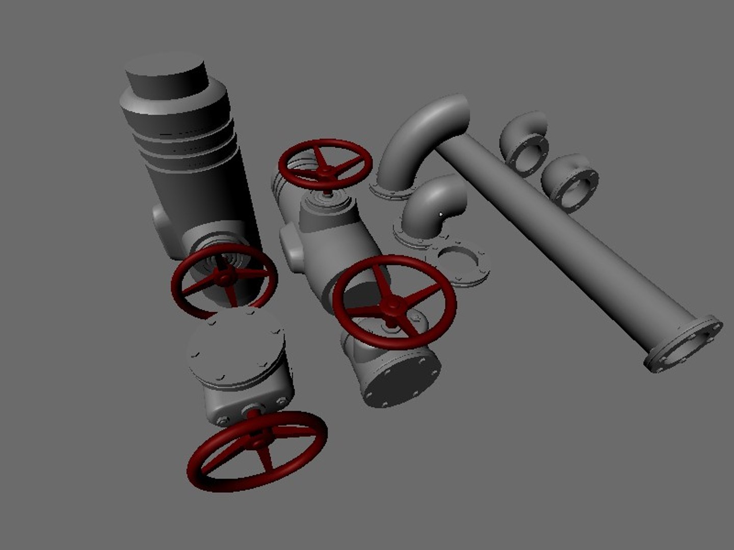 Industrial Valve Pipe 3d Obj