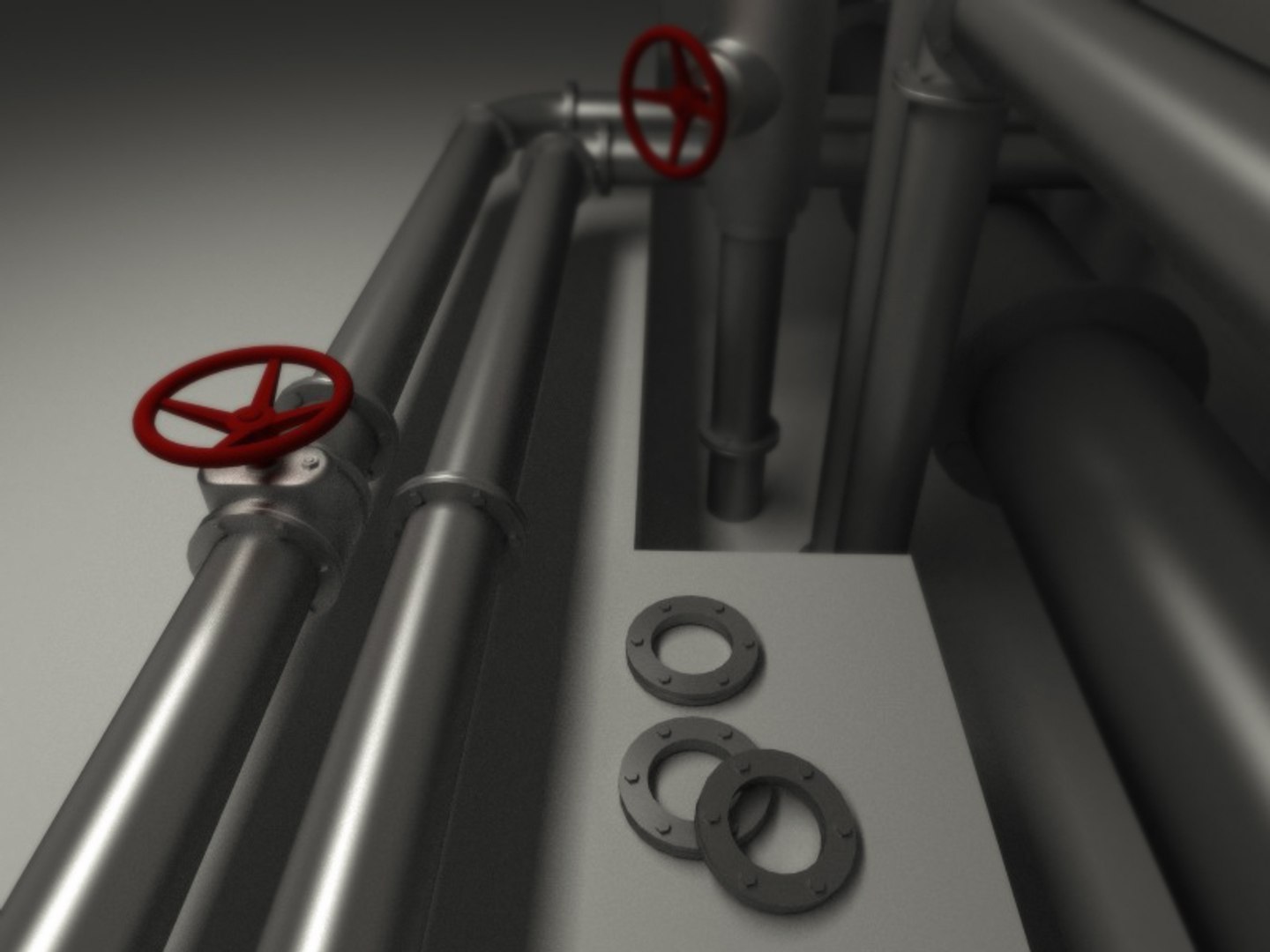 Industrial Valve Pipe 3d Obj