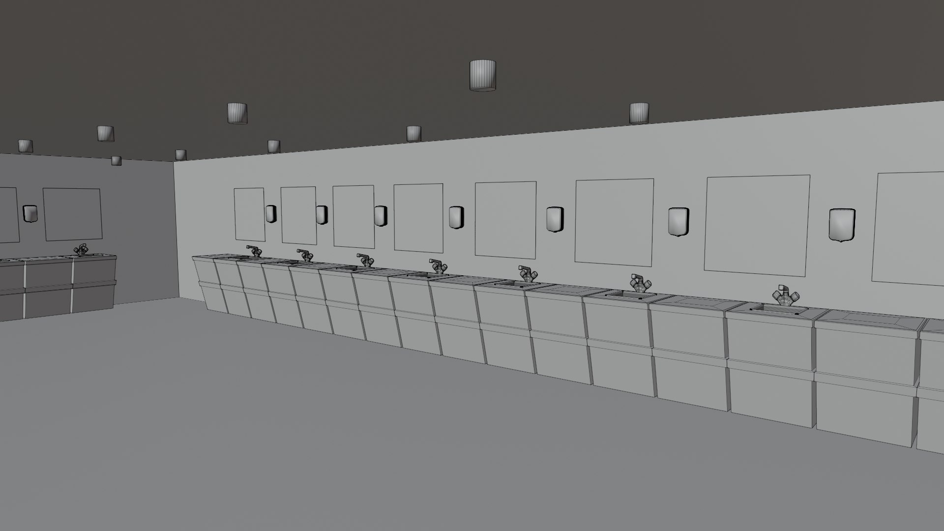 Restaurant Restroom Interior 3D Model - TurboSquid 2140844