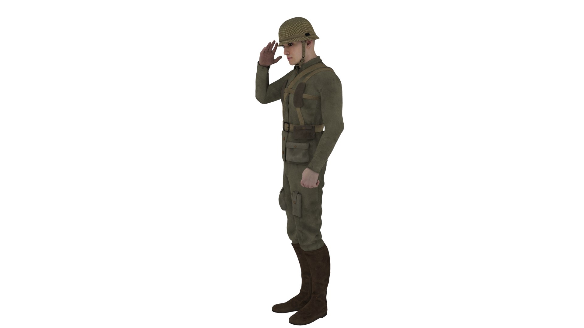 3D Model Army Man Salute - TurboSquid 1982487